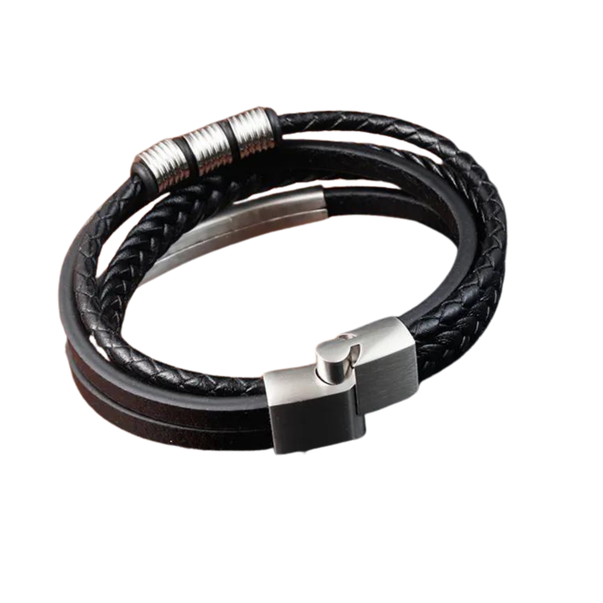 Captain Braided Leather Bracelet - Silver – Noble & Precious