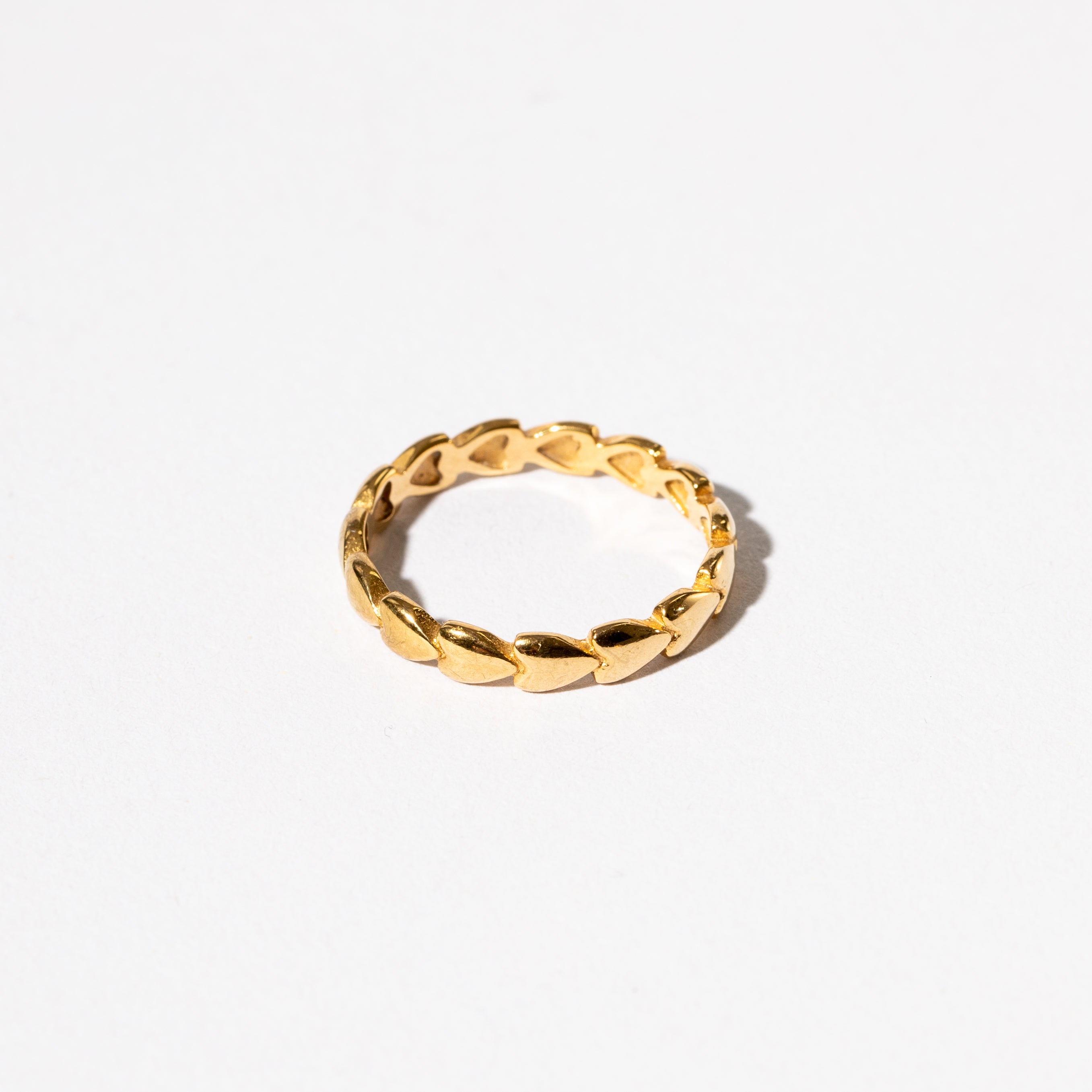 Hearts on Fire Ring -18K Gold Stacking. Waterproof. Tarnish Proof ...